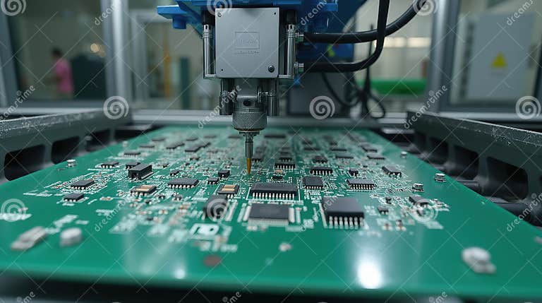 Automatic Machine Placing Components on Circuit Board in Manufacturing ...