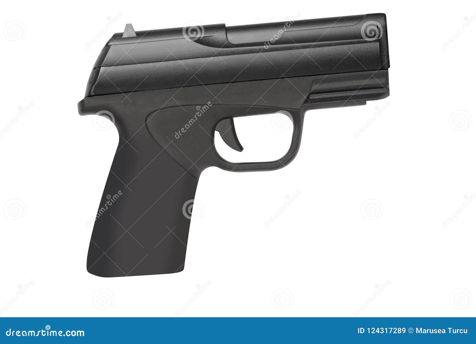 Automatic Pistol Gun Isolated on White Stock Image - Image of auto ...