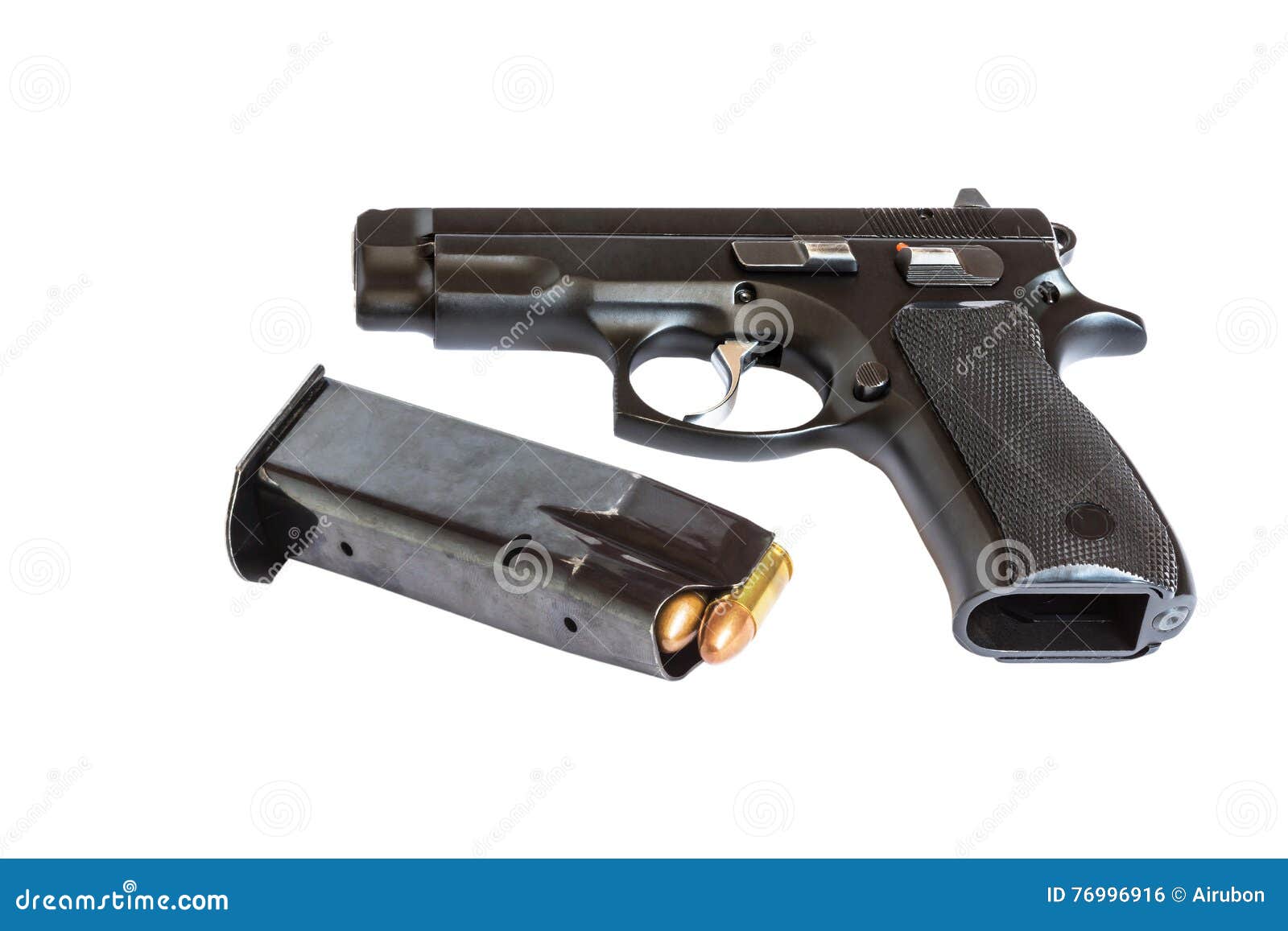 Automatic Pistol Handgun Weapon with Bullets and Magazine Stock Photo ...