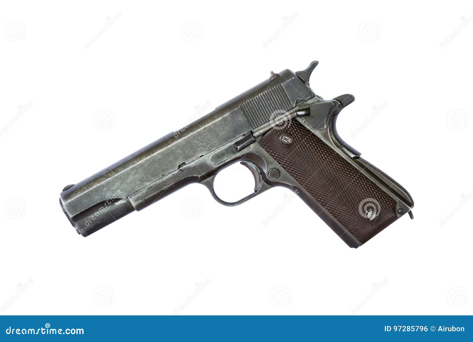 Automatic Pistol Handgun Weapon Isolated on White Background Stock ...
