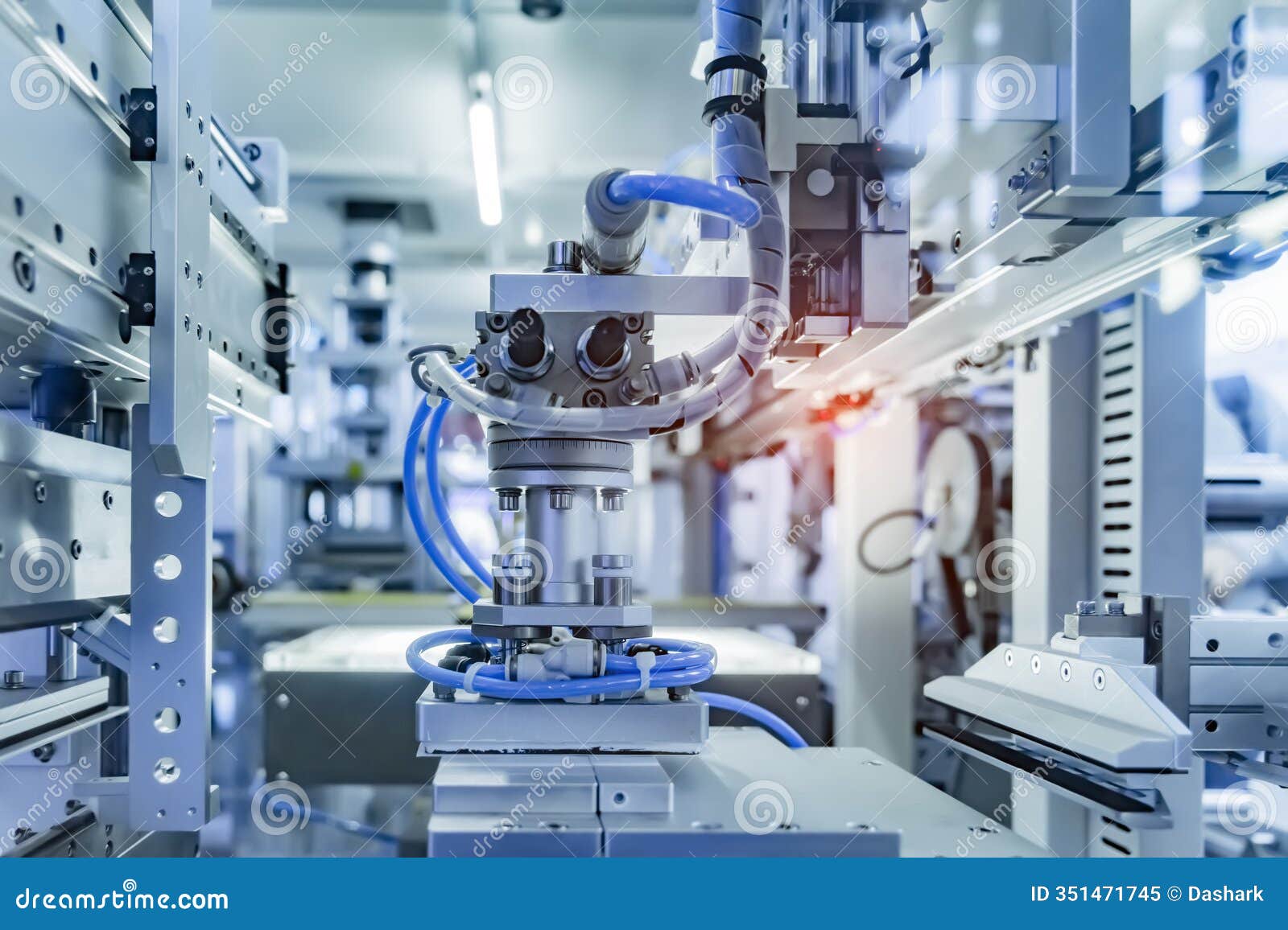 Automatic Pneumatic Piston Unit on Industrial Machine,automation ...