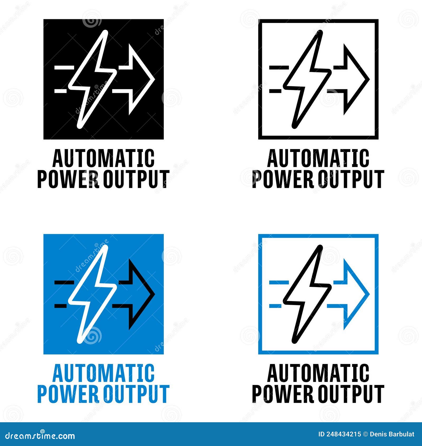 Automatic Power Output Vector Information Sign Stock Vector ...