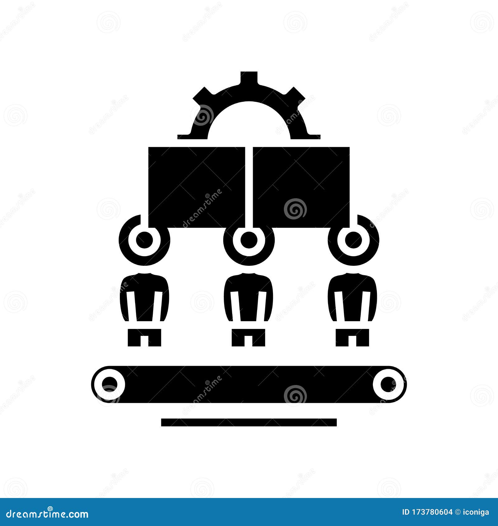 Automatic Process Black Icon, Concept Illustration, Vector Flat Symbol ...