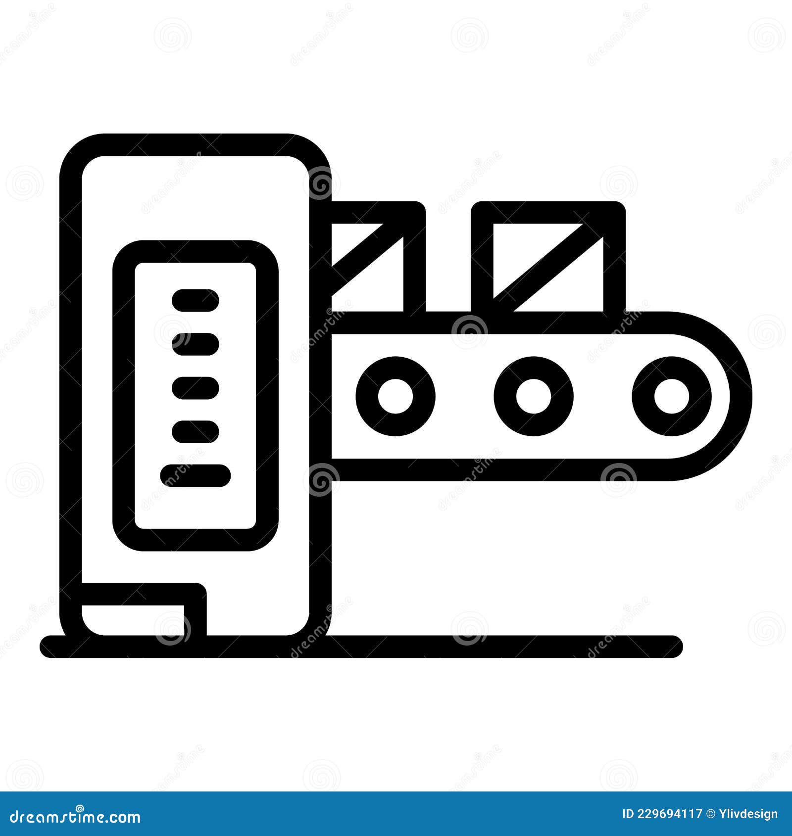 Automatic Production Icon Outline Vector. Factory Conveyor Stock Vector ...