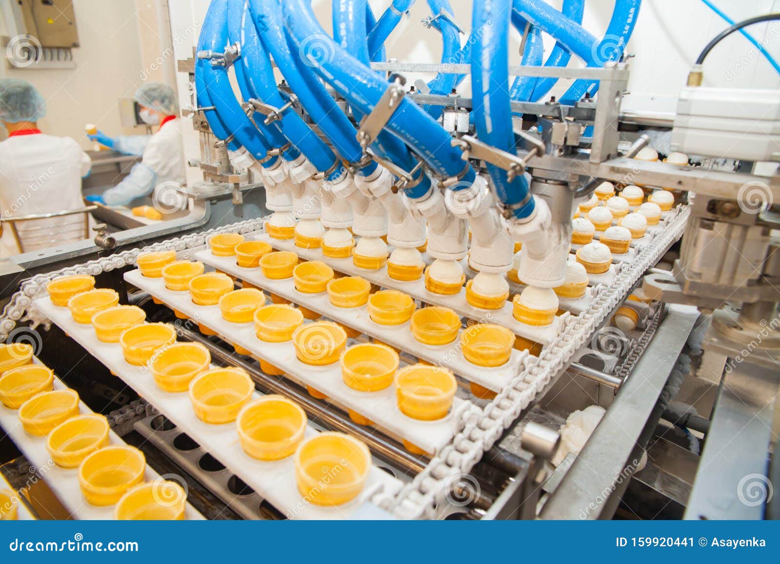 Automatic Production Line of Ice Cream Stock Image - Image of belt ...