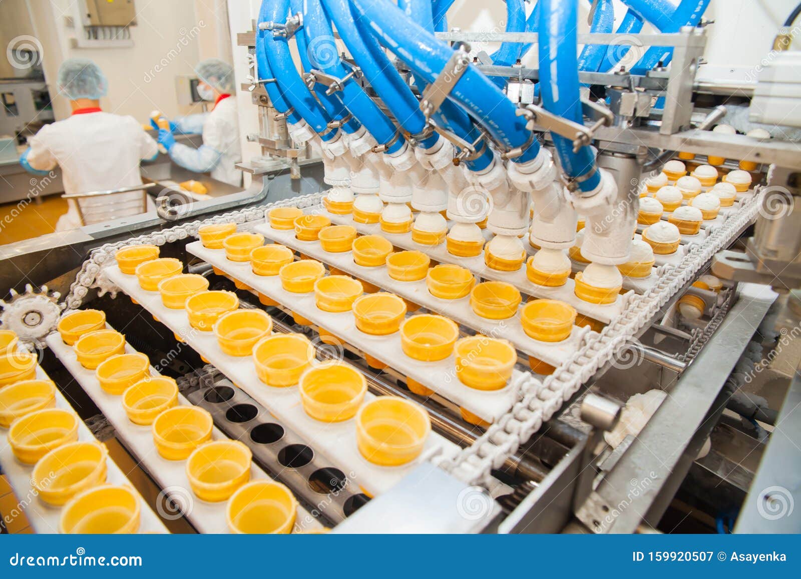 Automatic Production Line of Ice Cream Stock Image - Image of foodstuff ...