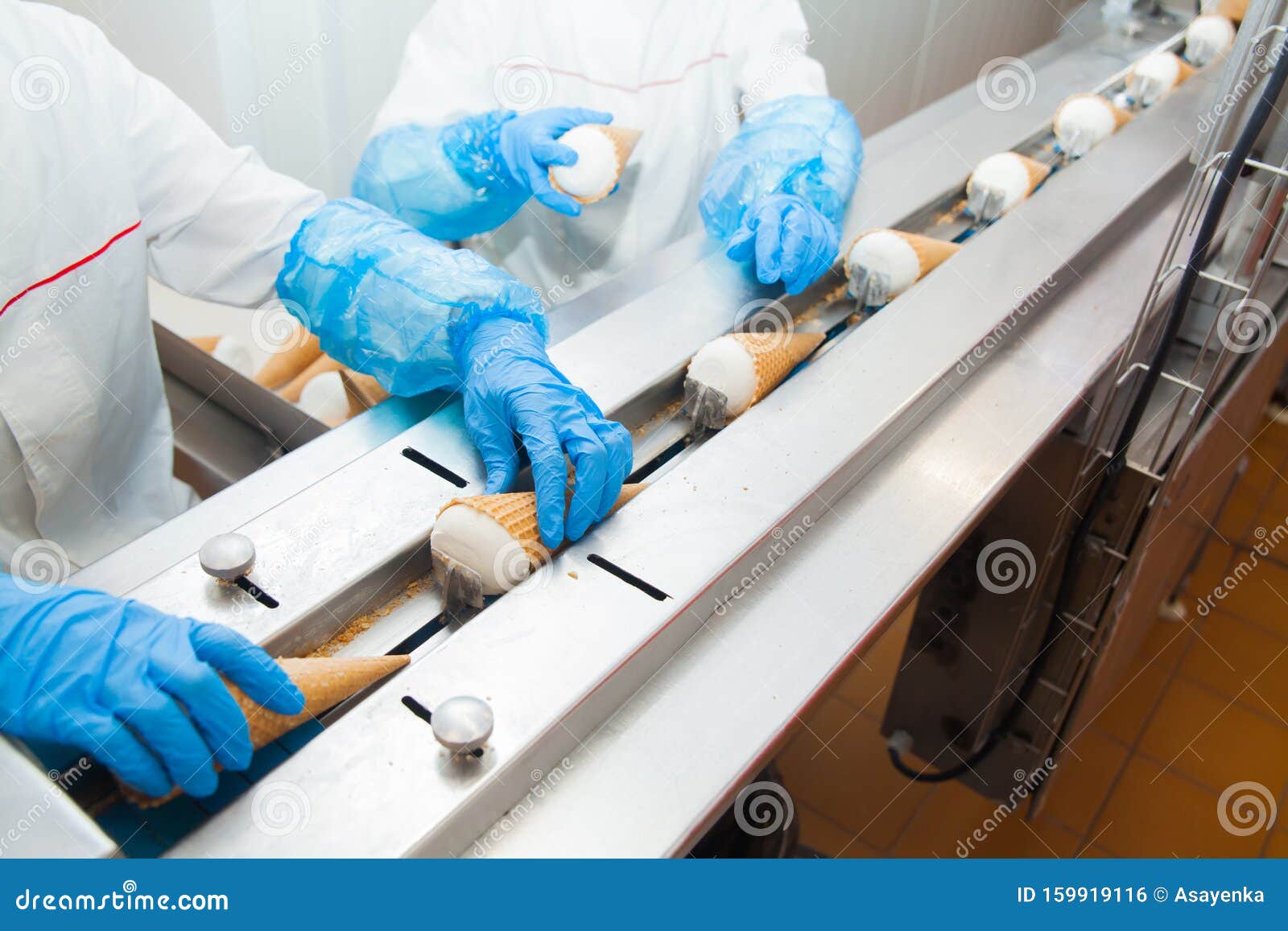 Automatic Production Line of Ice Cream Stock Photo - Image of automatic ...