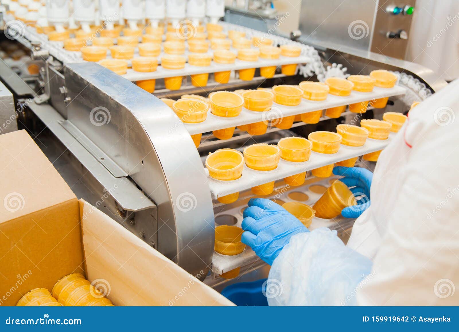 Automatic Production Line of Ice Cream Stock Photo - Image of ...