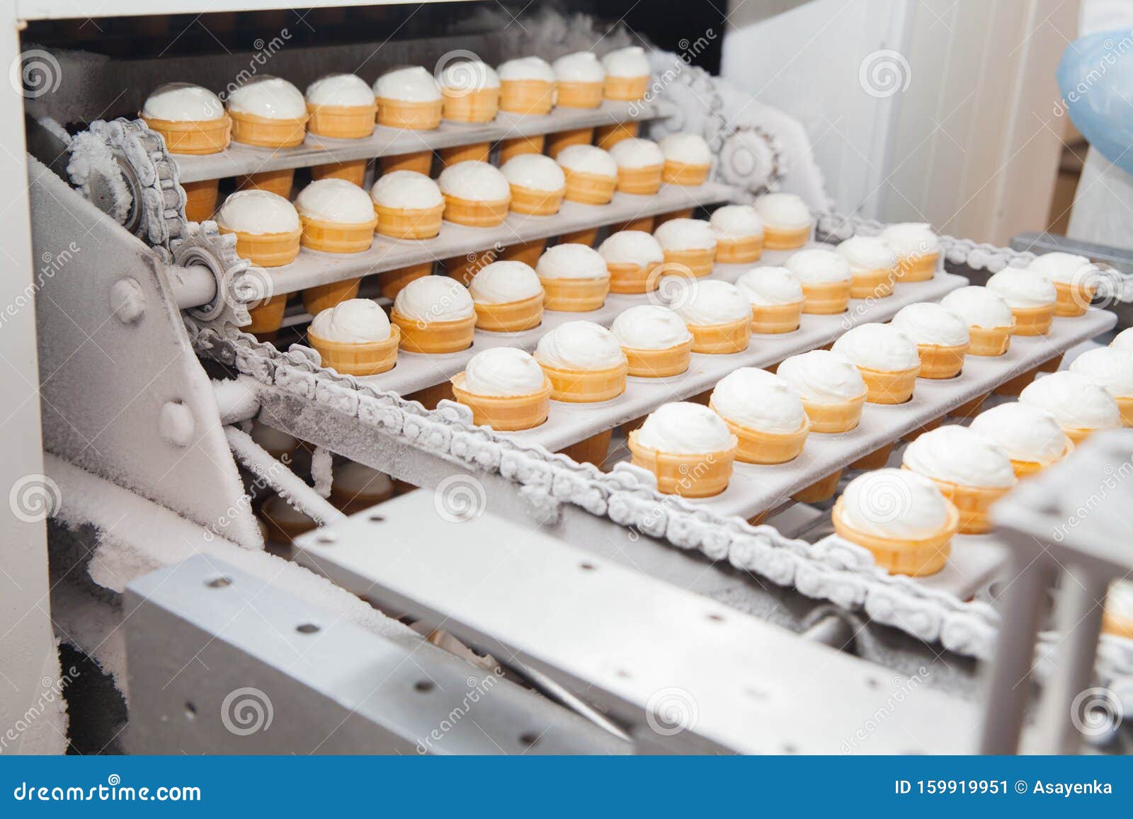 Automatic Production Line of Ice Cream Stock Image - Image of automated ...