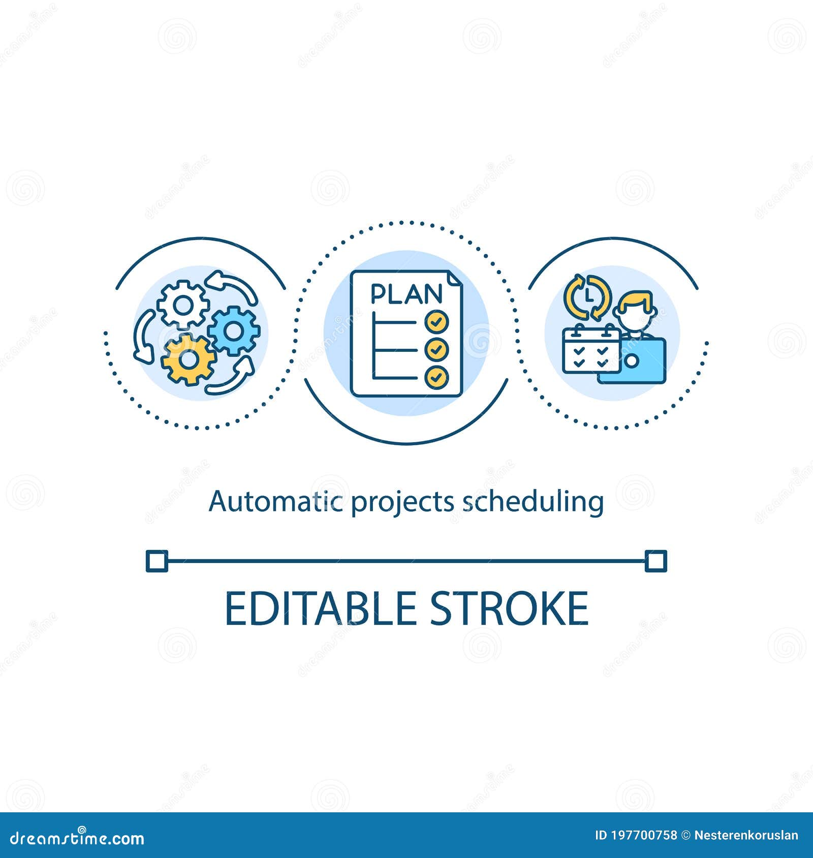 Automatic Projects Scheduling Concept Icon Stock Vector - Illustration ...
