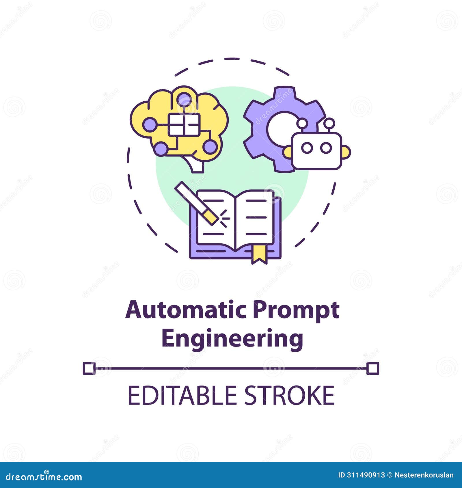 Automatic Prompt Engineering Multi Color Concept Icon Stock Illustration - Illustration of sign ...