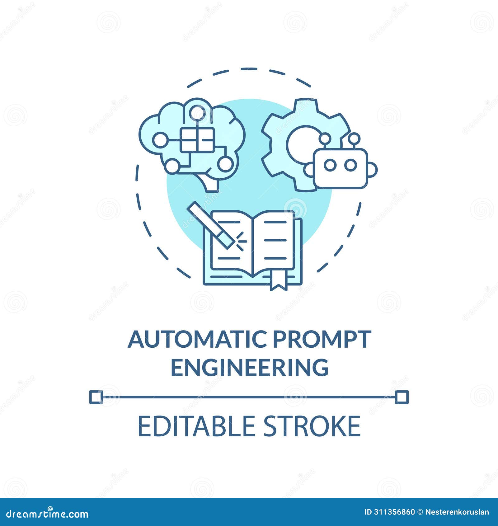 Automatic Prompt Engineering Soft Blue Concept Icon Stock Vector Illustration Of Conceptual