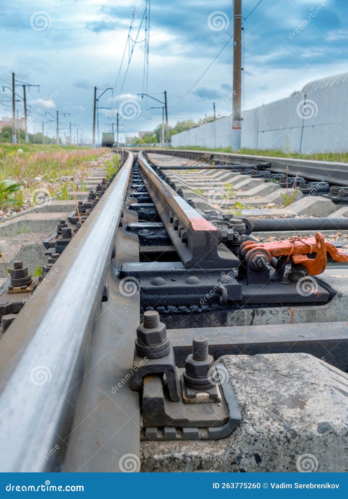 Automatic Railroad Crossing And Traffic Light.Rail Joint. Royalty-Free ...