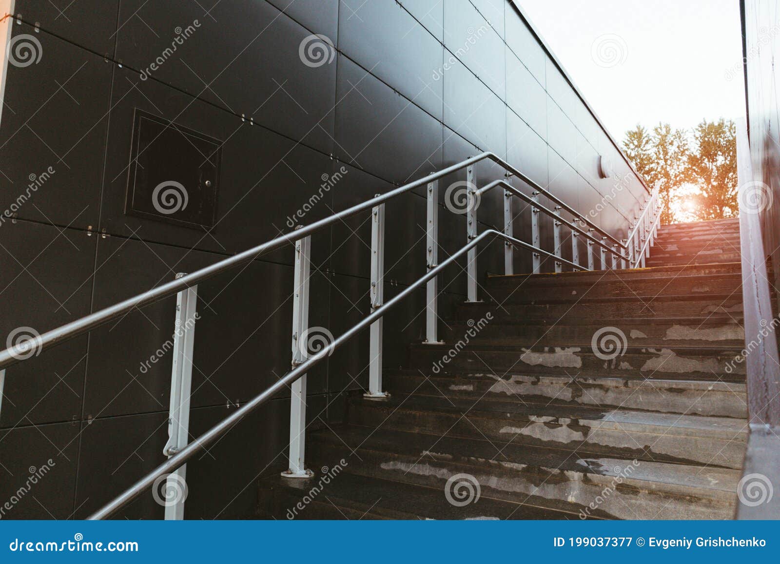 Automatic Ramp for Wheelchairs on the Stairs in the Yard of a ...
