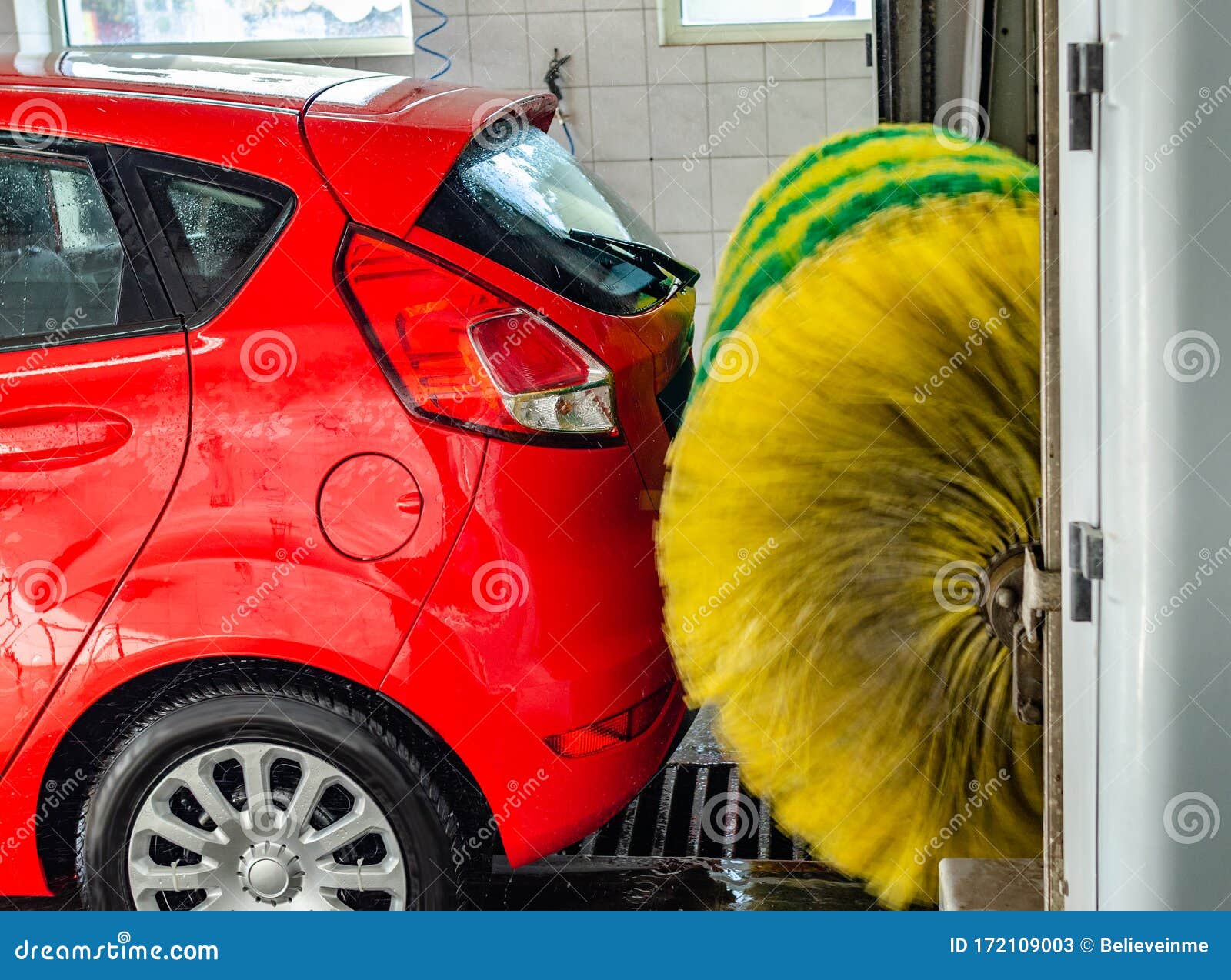 Automatic red machine wash stock image. Image of clothing - 172109003