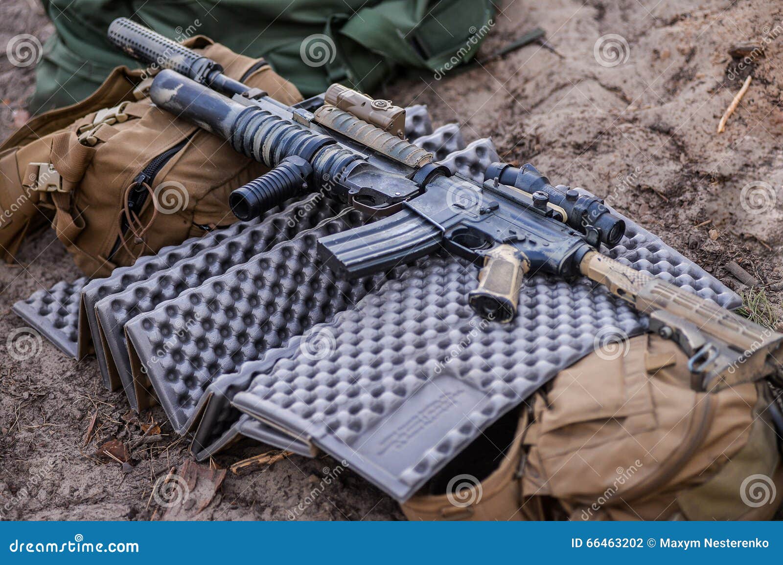 Automatic Rifle with a Grenade Launcher Stock Photo - Image of rifle ...