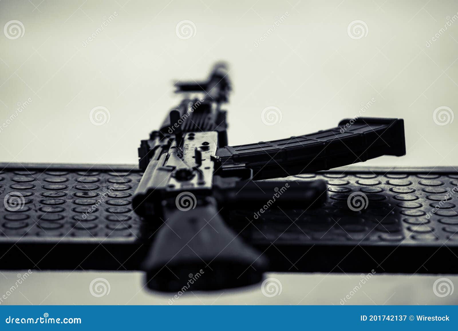 Automatic Rifle in Shooting Rang Stock Image - Image of crime ...