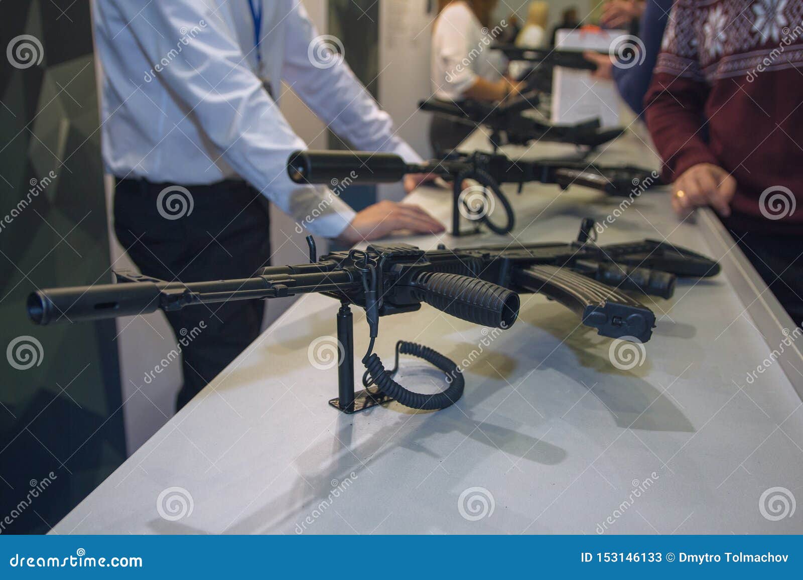 Automatic Rifles on the Counter of the Store Stock Image - Image of ...