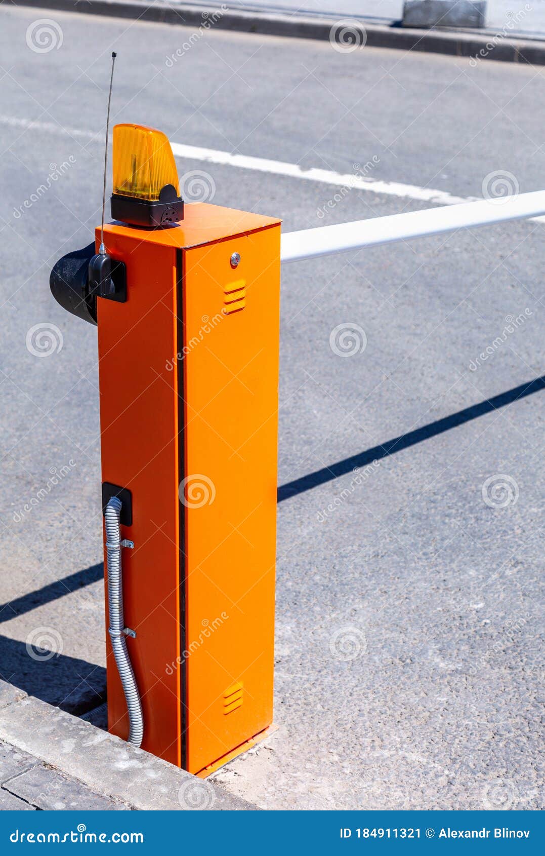 Automatic Rising Arm Barrier for Entry or Stop Traffic Stock Image ...