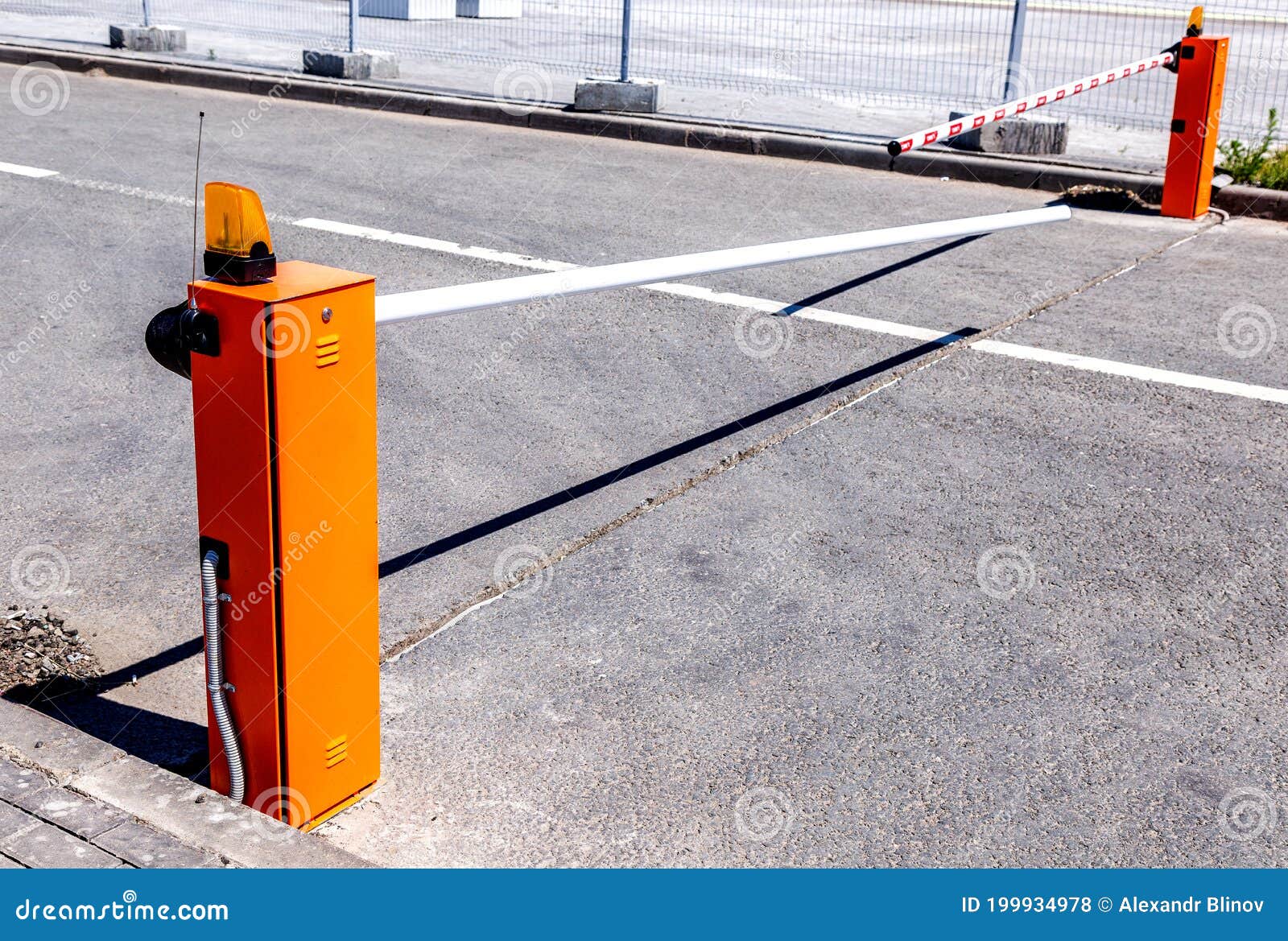 Automatic Rising Arm Barrier for Entry or Stop Traffic Stock Photo ...