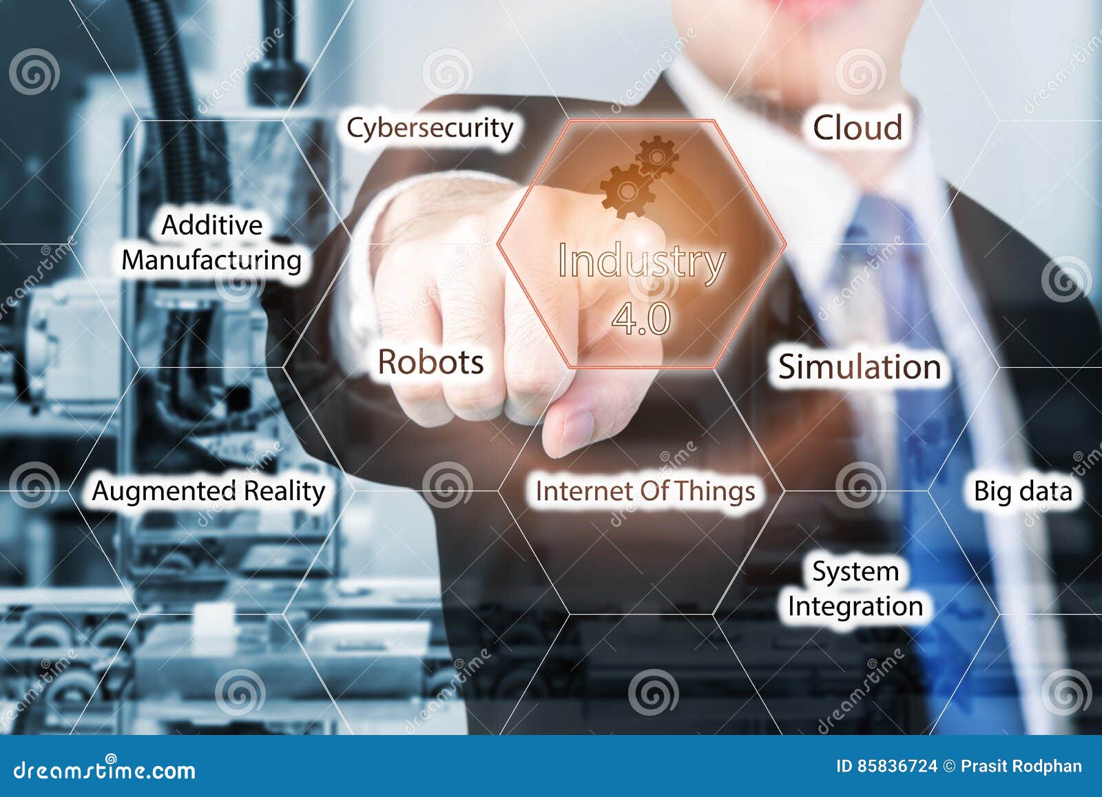 Automatic Robot Arm with Optical Sensor Working in Factory Stock Photo ...