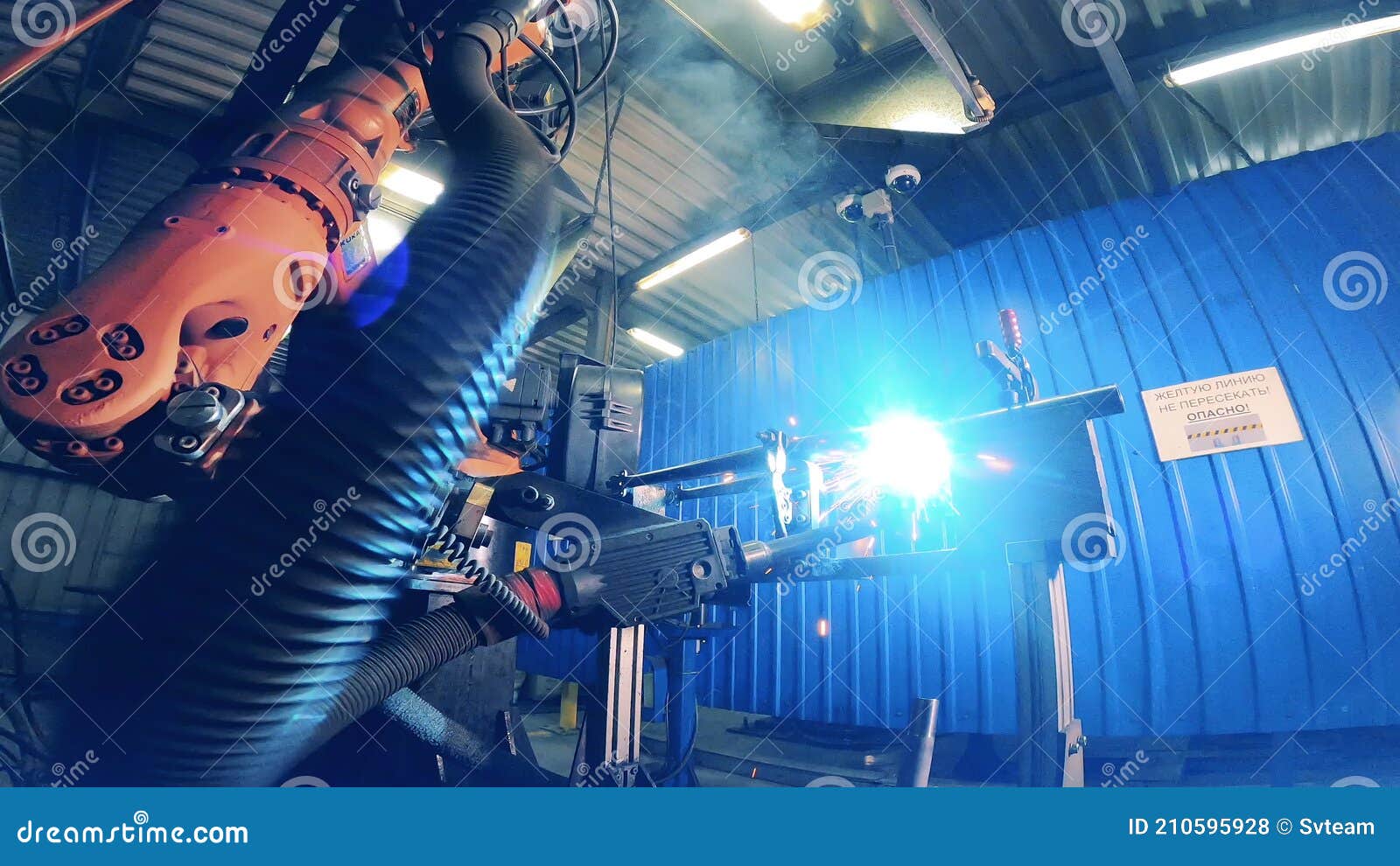 Automatic Robot Arm Welding a Bicycle Fork Stock Footage - Video of ...