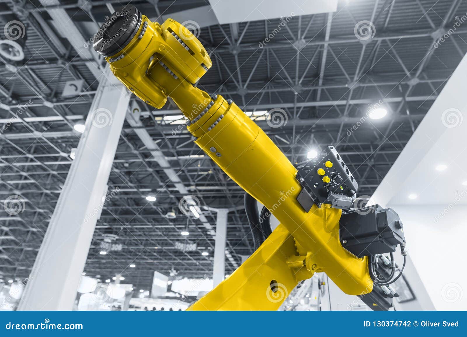 Automatic Robot Arm Working in Industrial Environment Stock Photo ... Automatic Robot Arm Working in Industrial Environment Stock Photo ...