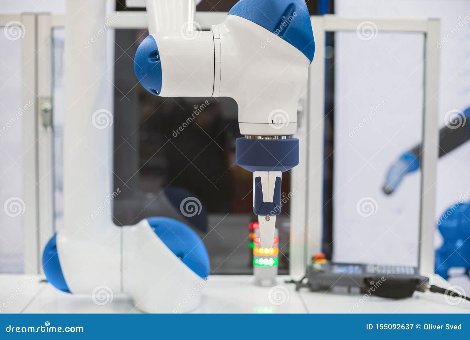 Automatic Robot Arm Working in Industrial Environment Stock Image ...