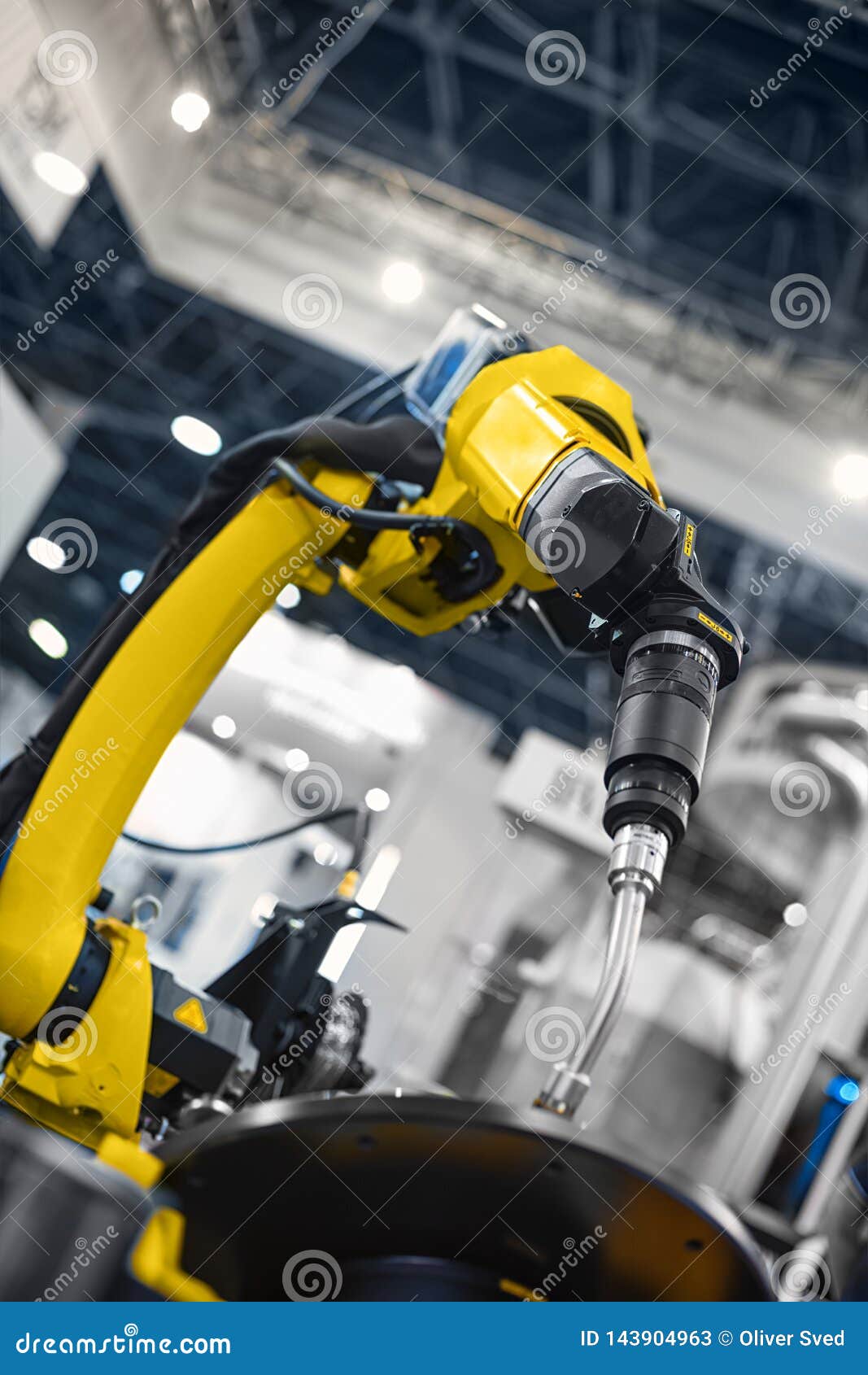 Automatic Robot Arm Working in Industrial Environment Stock Image ...