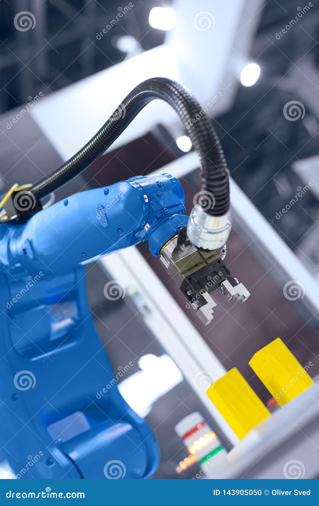 Automatic Robot Arm Working in Industrial Environment Stock Photo ...
