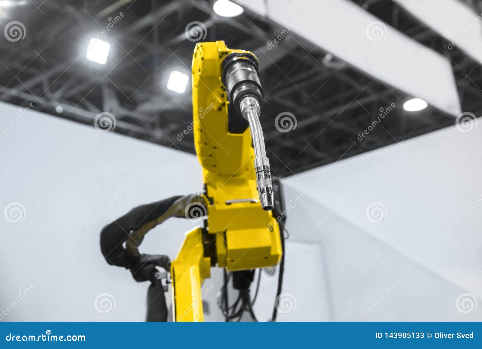 Automatic Robot Arm Working in Industrial Environment Stock Image ...