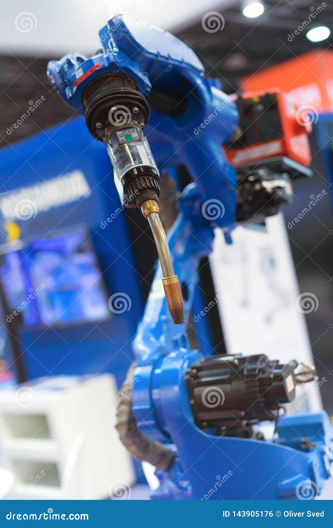 Automatic Robot Arm Working in Industrial Environment Stock Photo ...