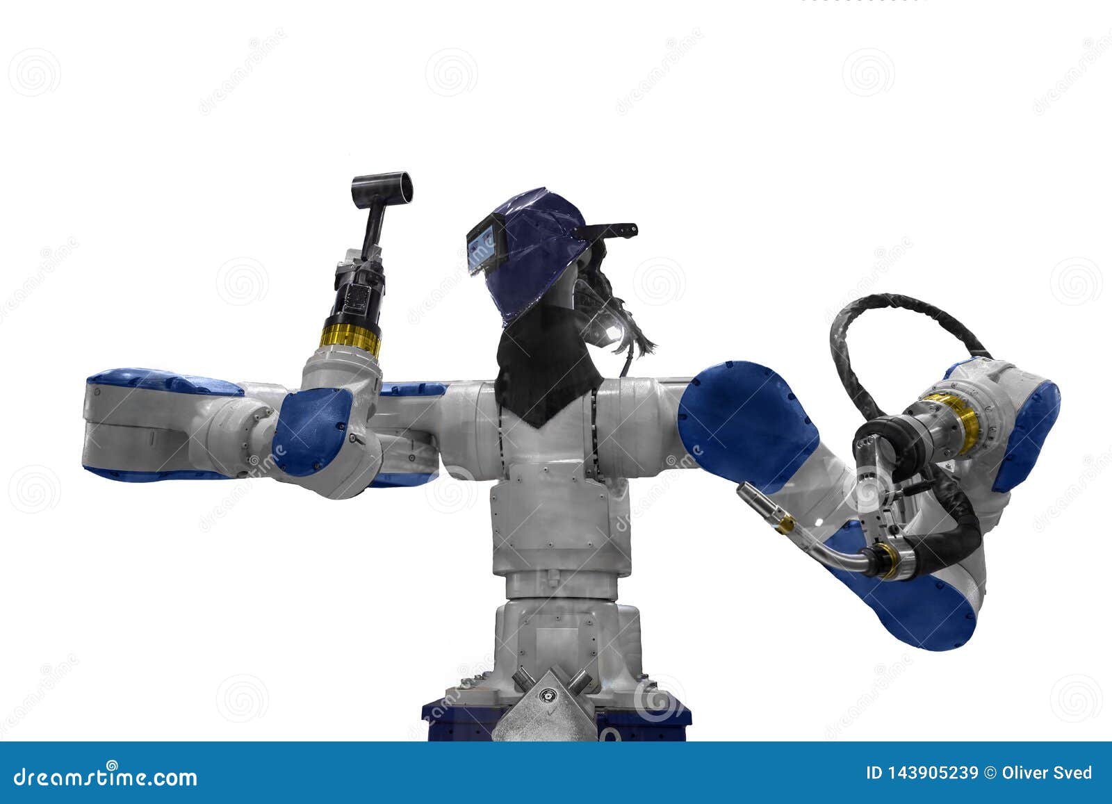 Automatic Robot Arm Working in Industrial Environment Stock Image ...