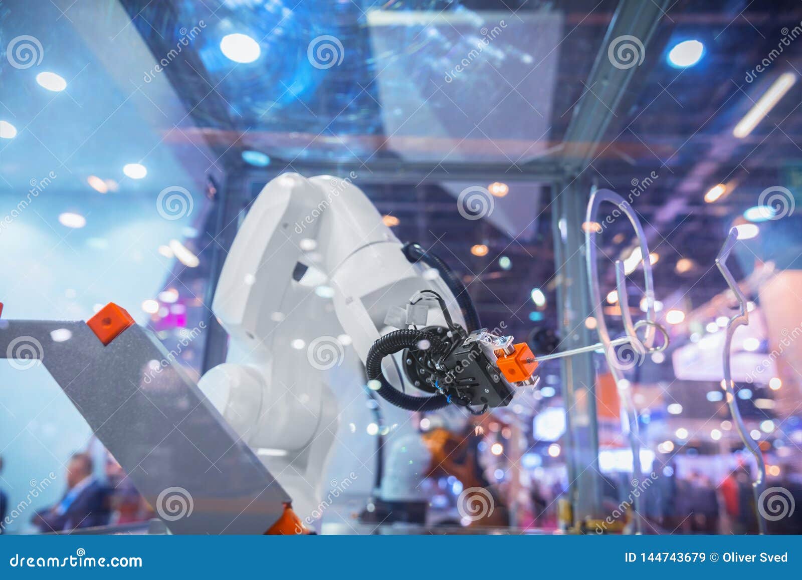 Automatic Robot Arm Working in Industrial Environment Stock Image ...