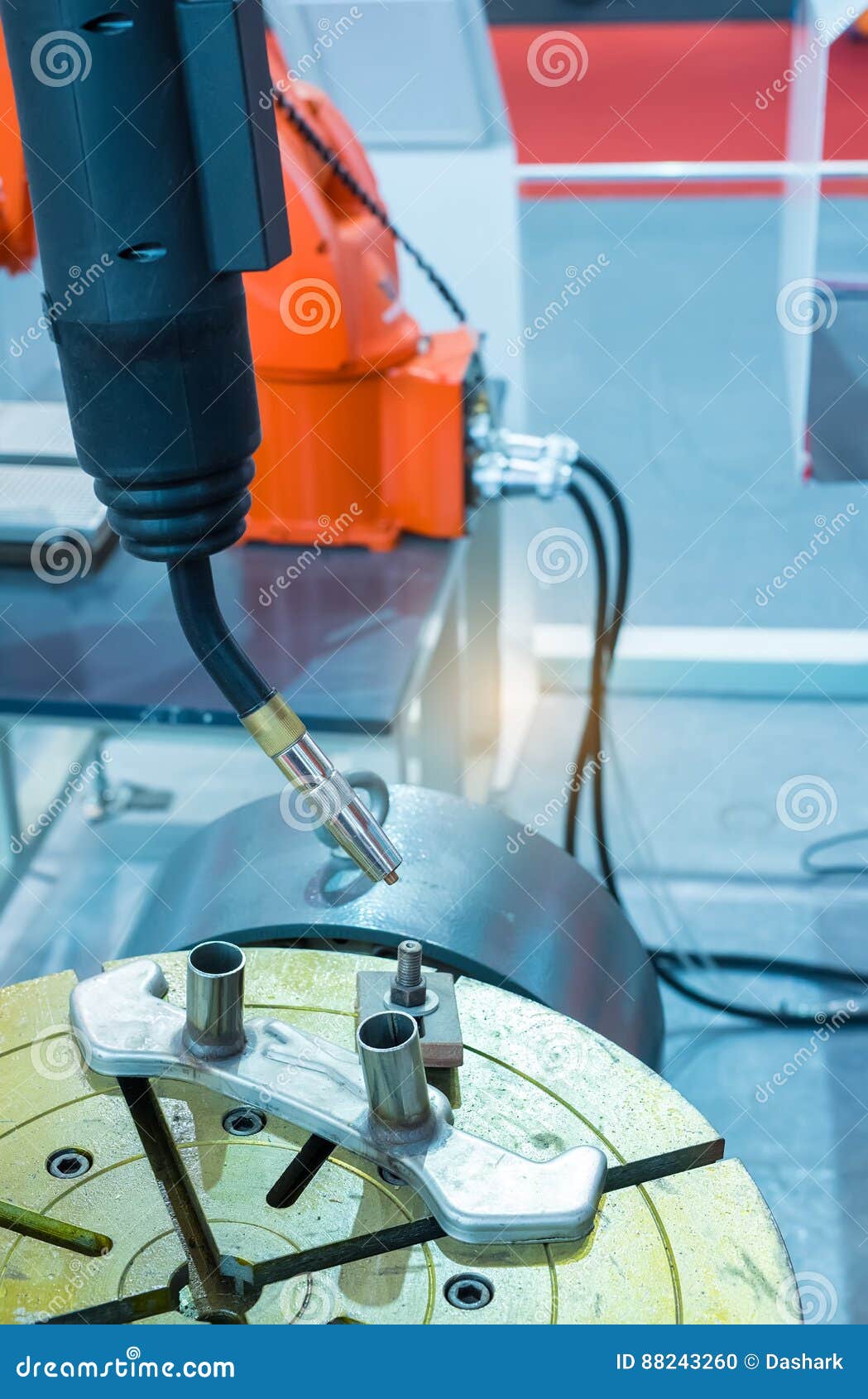 Automatic Robot in Assembly Line Working in Factory Stock Photo - Image ...