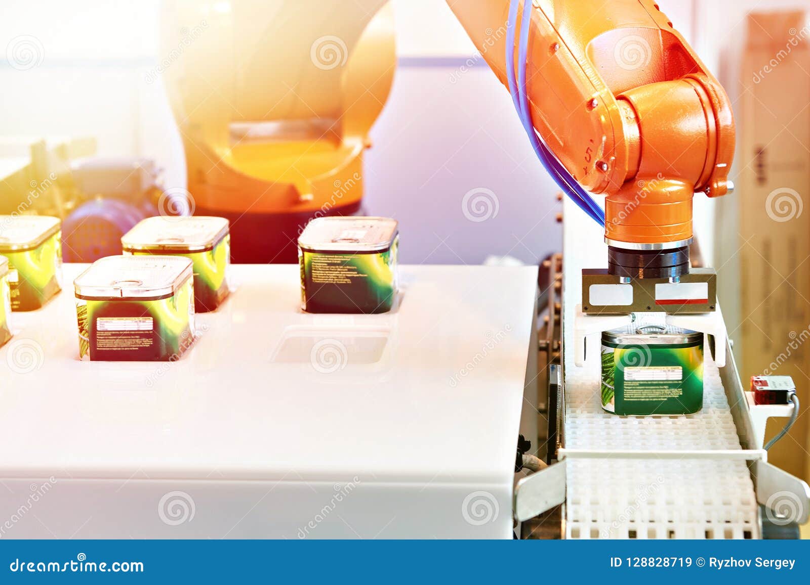 Automatic Robot Manipulator in Factory Stock Image - Image of business ...
