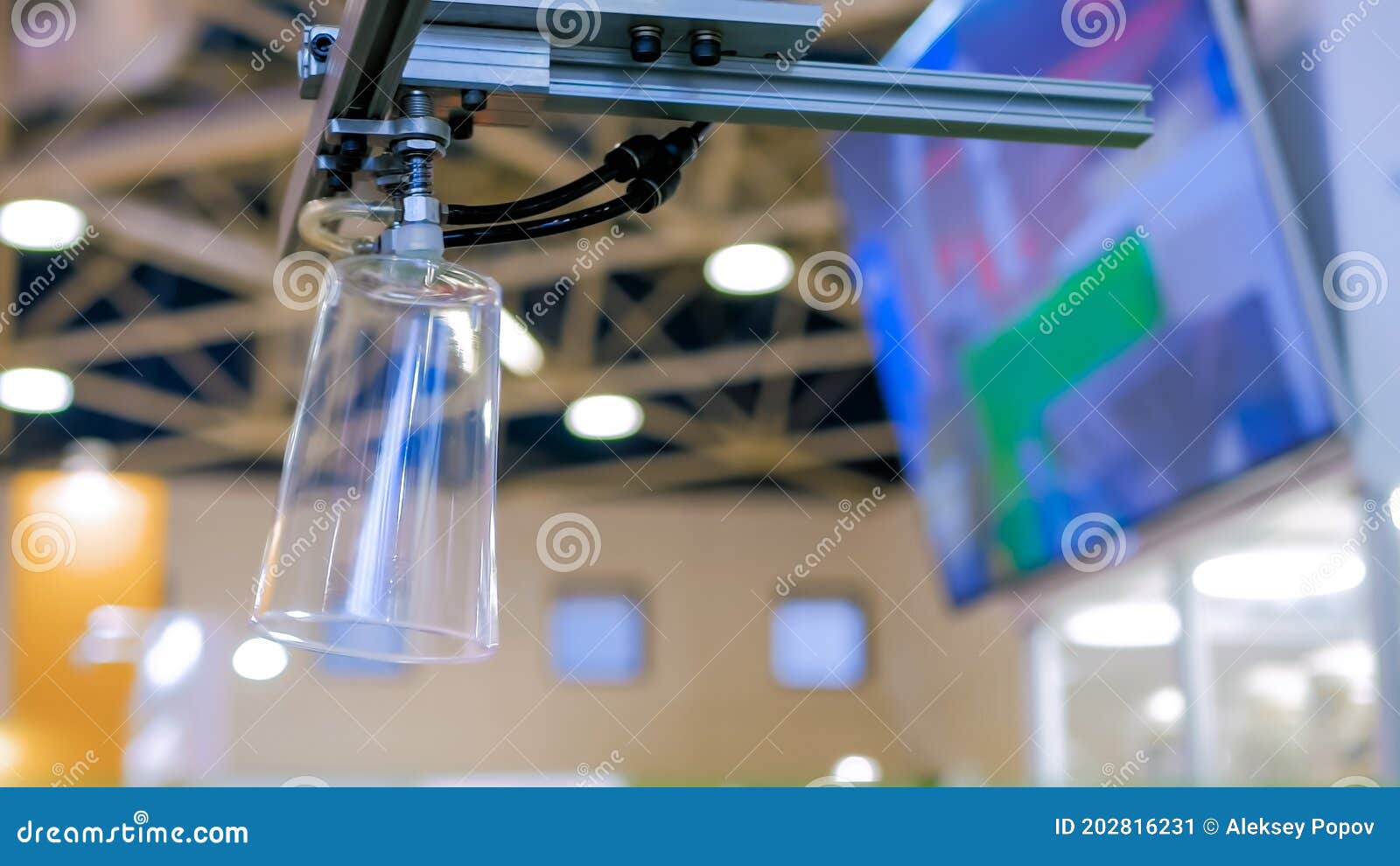 Automatic Robotic Arm Manipulator with Suction Cups Moves Plastic Clear ...