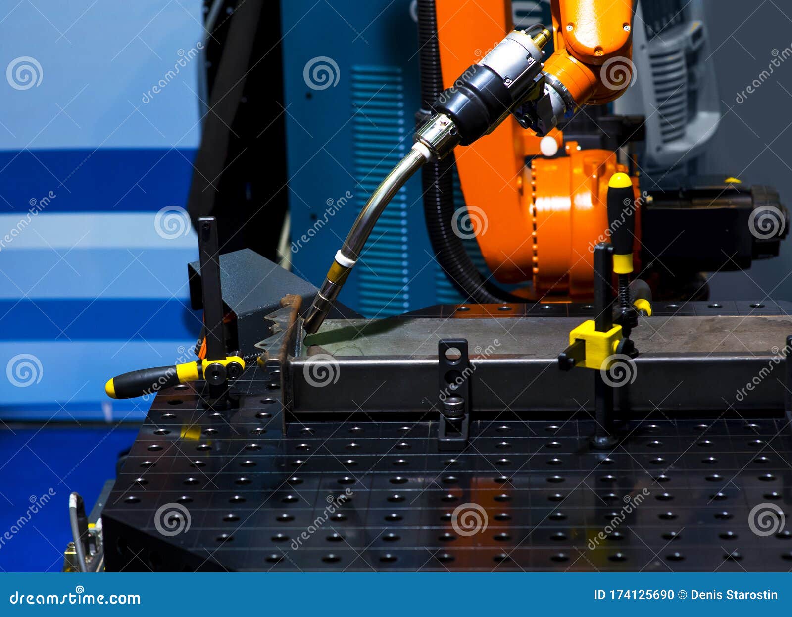 Automatic Robotic Arm for Metal Welding Operations Stock Photo - Image ...