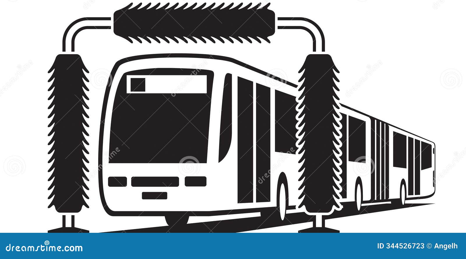 Automatic Roll Over Bus Wash Stock Illustration - Illustration of brand ...