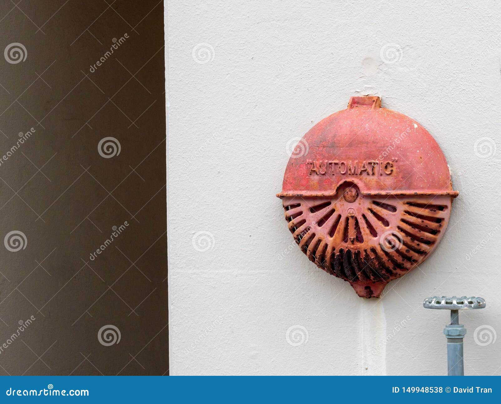 Automatic Rusty Old Fire Alarm Bell Hanging Outside of Industrial ...
