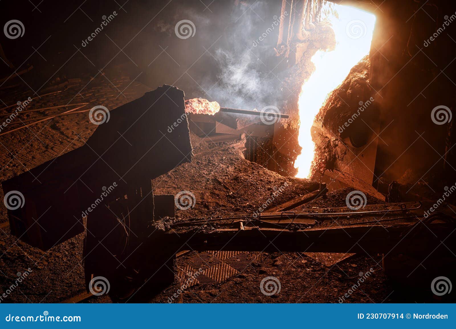 Automatic Sampler. the Process of Taking a Sample of Liquid Metal in a ...