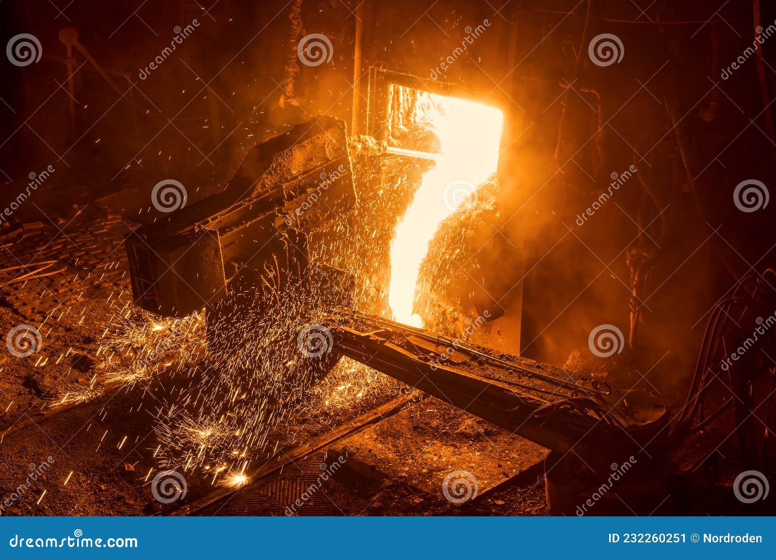 Automatic Sampler. the Process of Taking a Sample of Liquid Metal in a ...