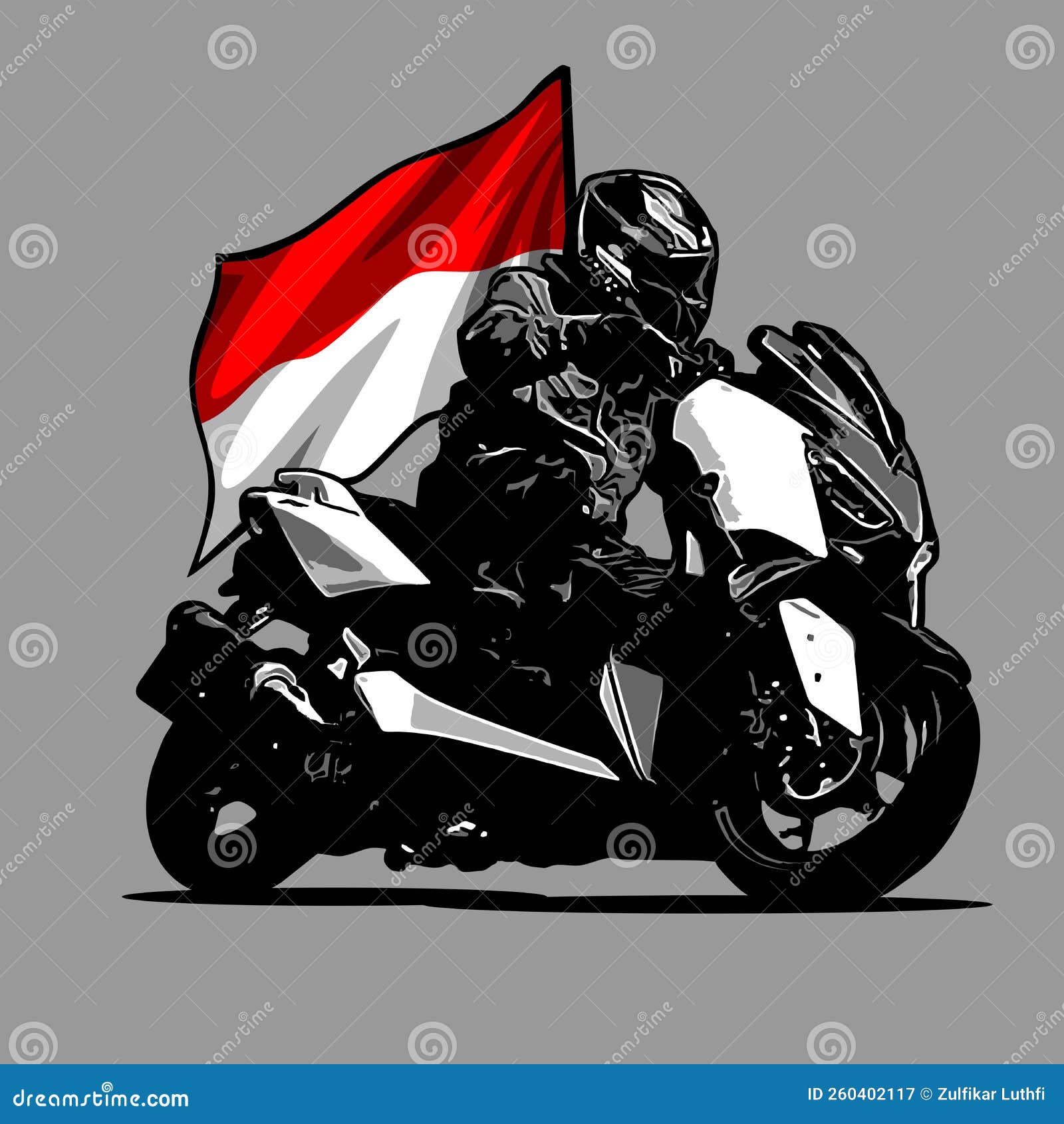 Scooter With Indonesian Batik Pattern Vector Illustration | CartoonDealer.com #263865092