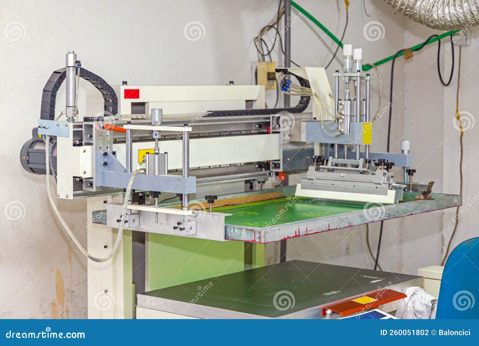Automatic Screen Silk Printing Stock Photo - Image of industrial ...