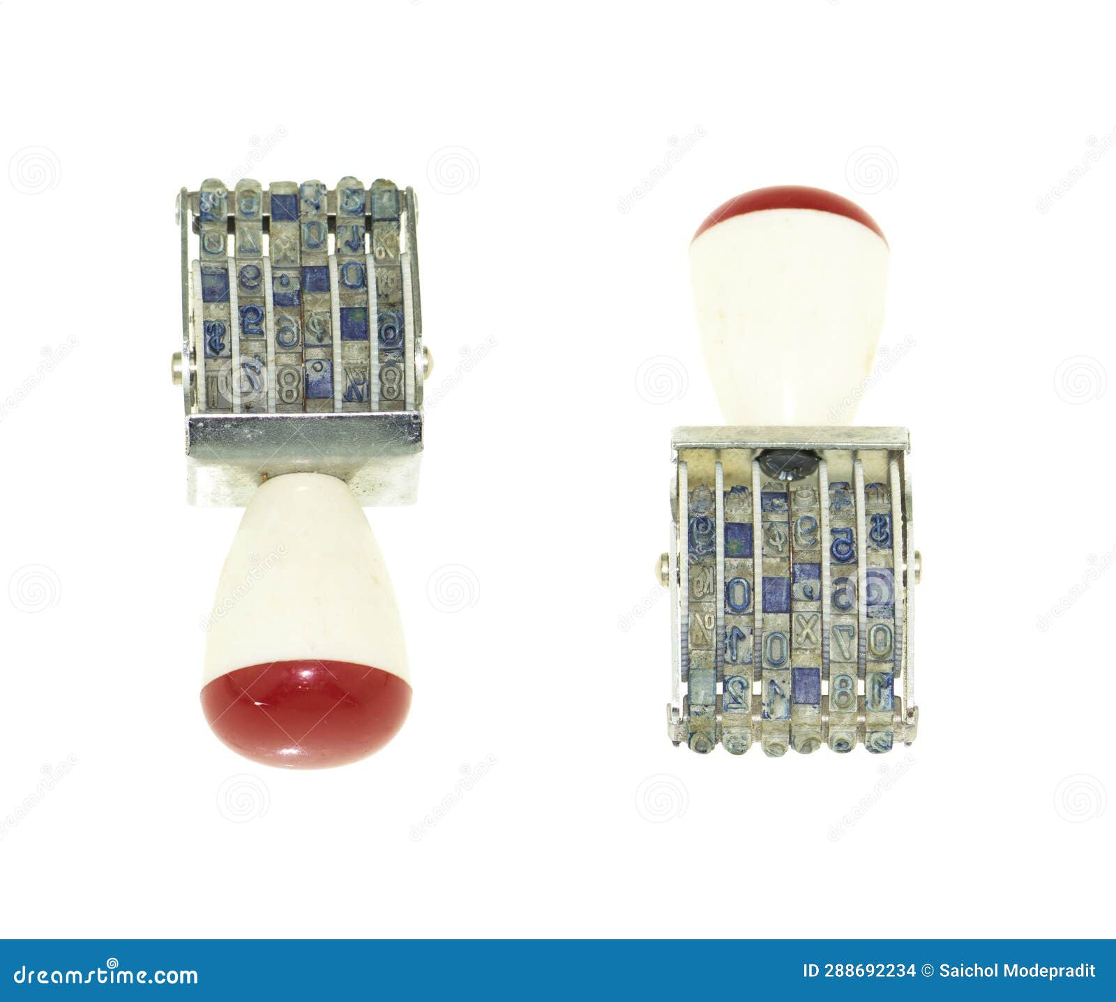 Automatic Seal Numerator Isolated on White Stock Photo - Image of ...