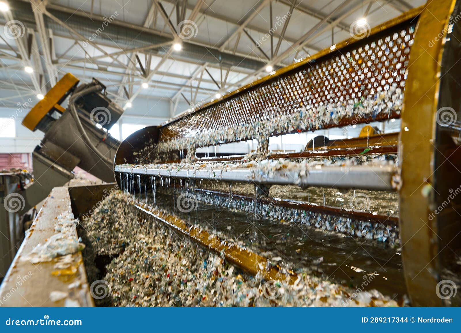 Automatic Shredded Plastic Washing Machine. Washing in a Bath of Water ...