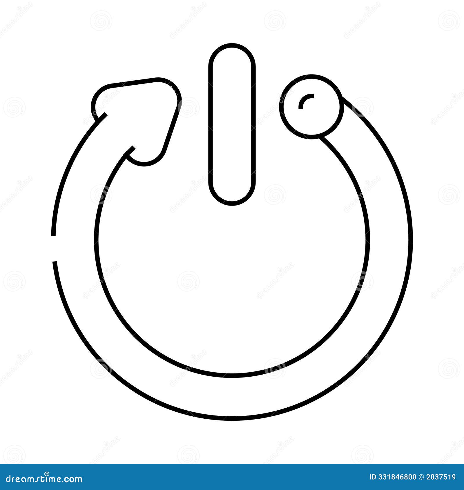 Automatic Shut Down Product Label Caution Line Icon Vector Illustration ...