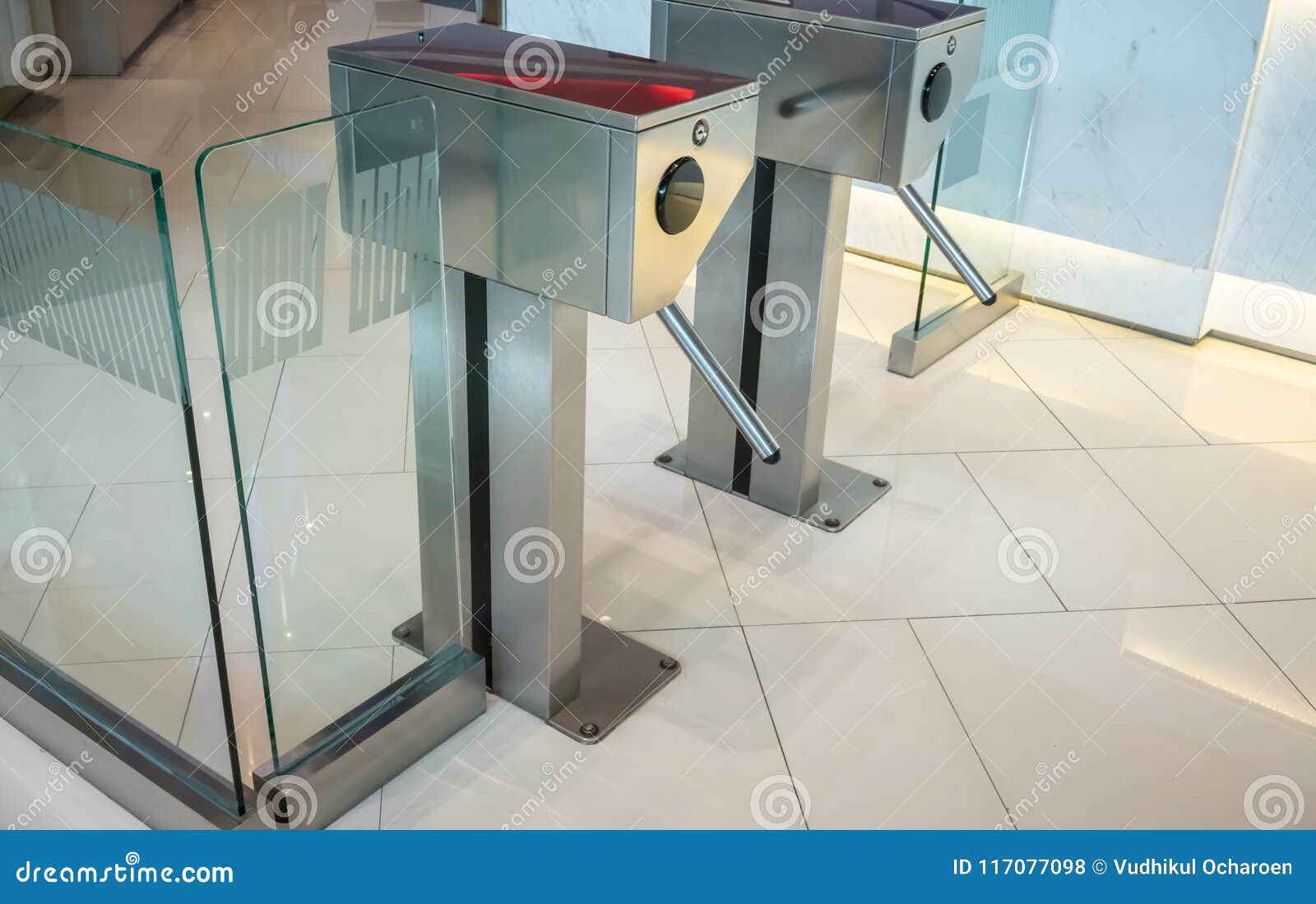 Automatic Silver Metallic Security Turnstile Station Stock Photo ...