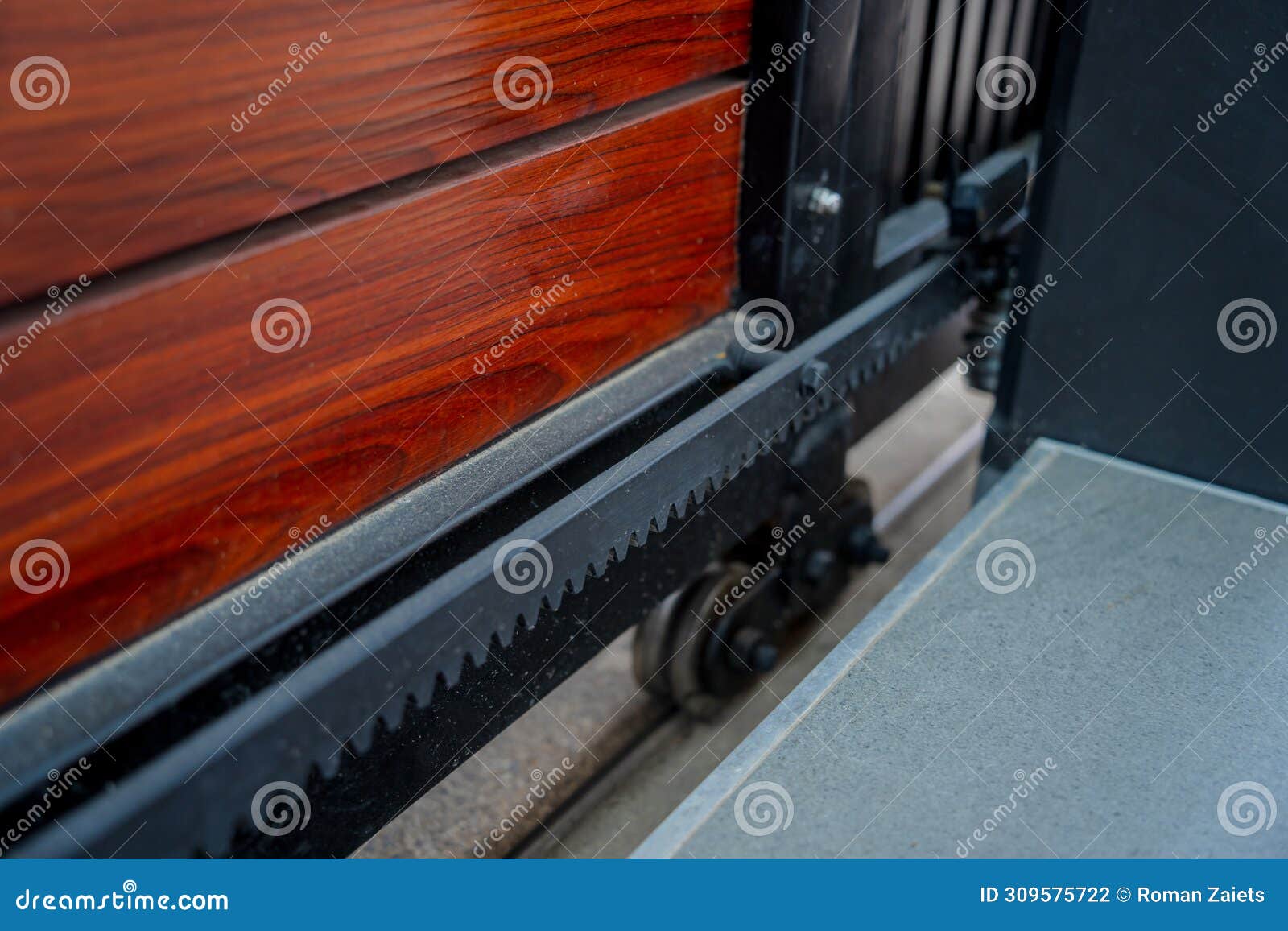 Automatic Sliding Front Gate at Modern Villa Stock Photo - Image of ...