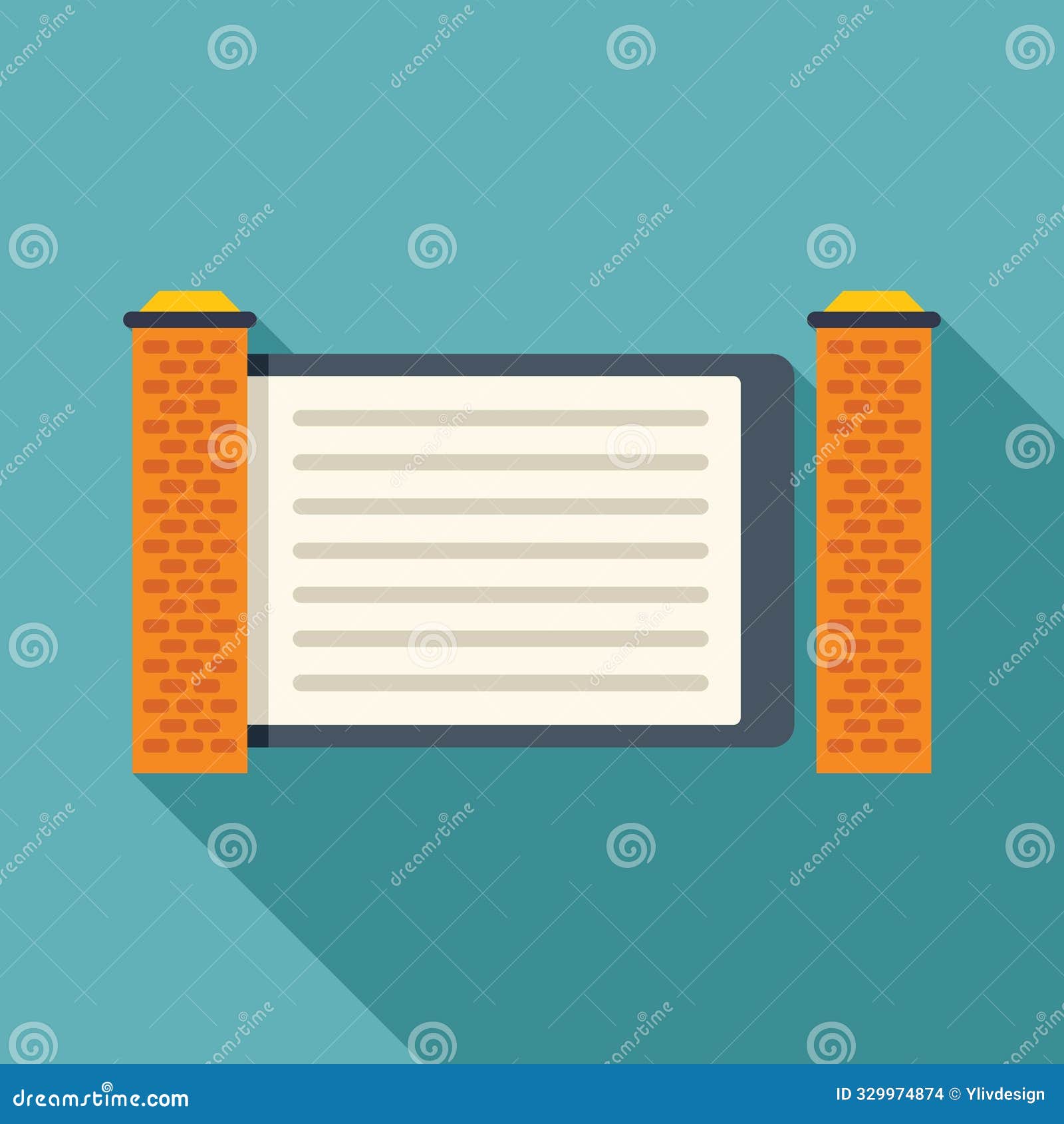 Automatic Sliding Gate Closing with Brick Columns Providing Security Stock Illustration ...